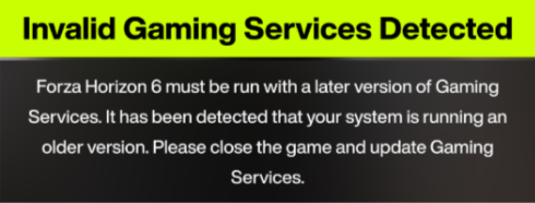 Update Gaming Services Before Playing Forza Horizon 6 on PC – Forza Support